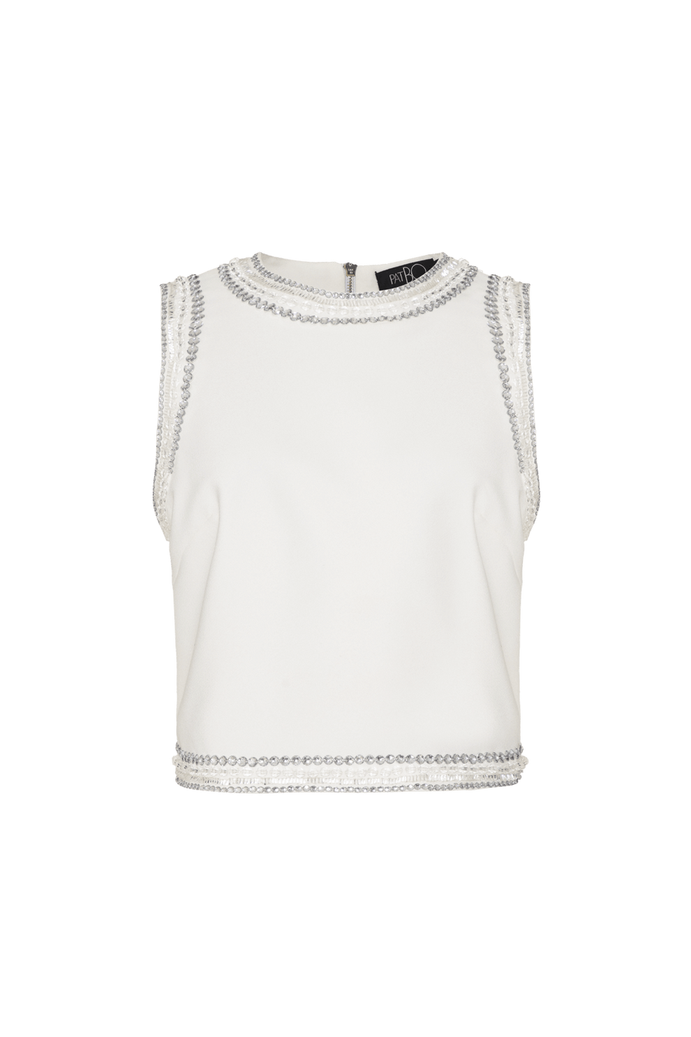TOP CROPPED CREPE FRAMES OFF WHITE