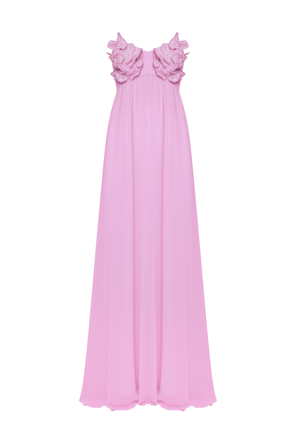 VESTIDO LONGO CHIFFON CANDY ROSA CLARO